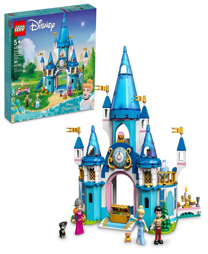 LEGO® Disney 43206 Cinderella and Prince Charming Castle Toy Minifigure ...