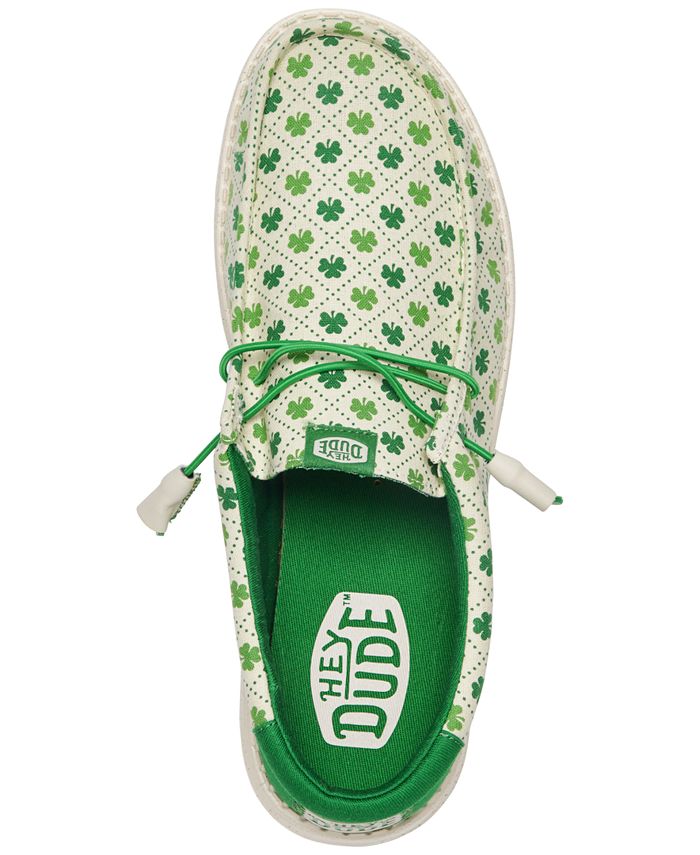 Hey Dude Men's Wally Luck Shamrock Print Casual Moccasin Slip-On ...
