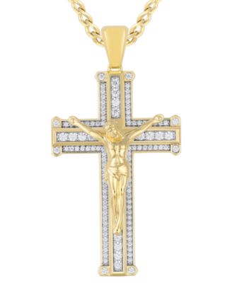 Macy s Men s Diamond Crucifix Cross 22 Pendant Necklace 1 ct. t.w. in 10k Gold Macy s