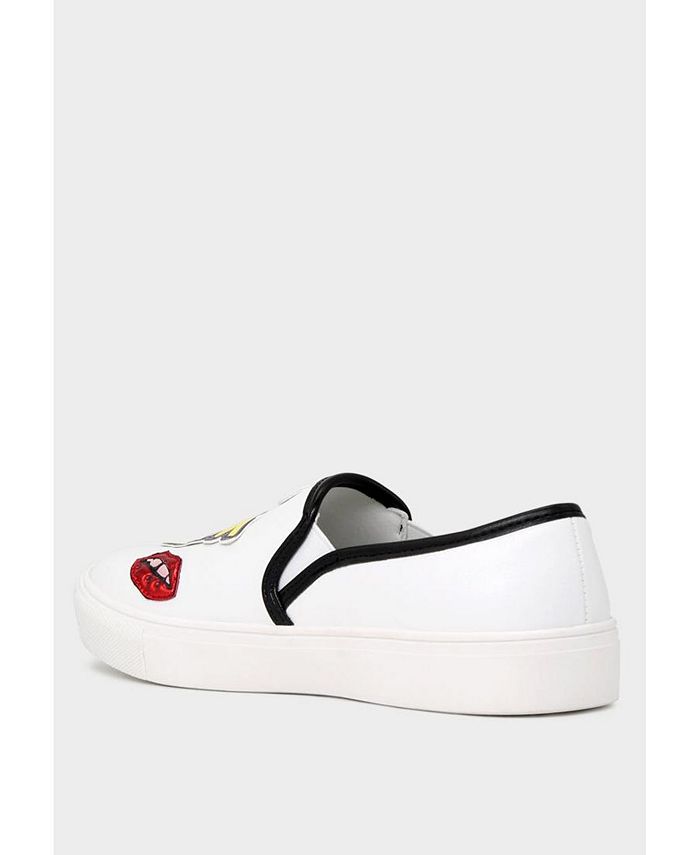 London Rag white slip on patchwork sneakers - Macy's
