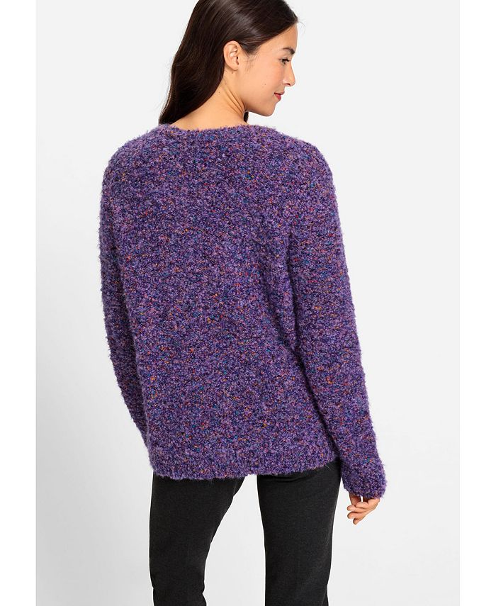 Olsen Women's Long Sleeve Boucle Yarn Sweater - Macy's