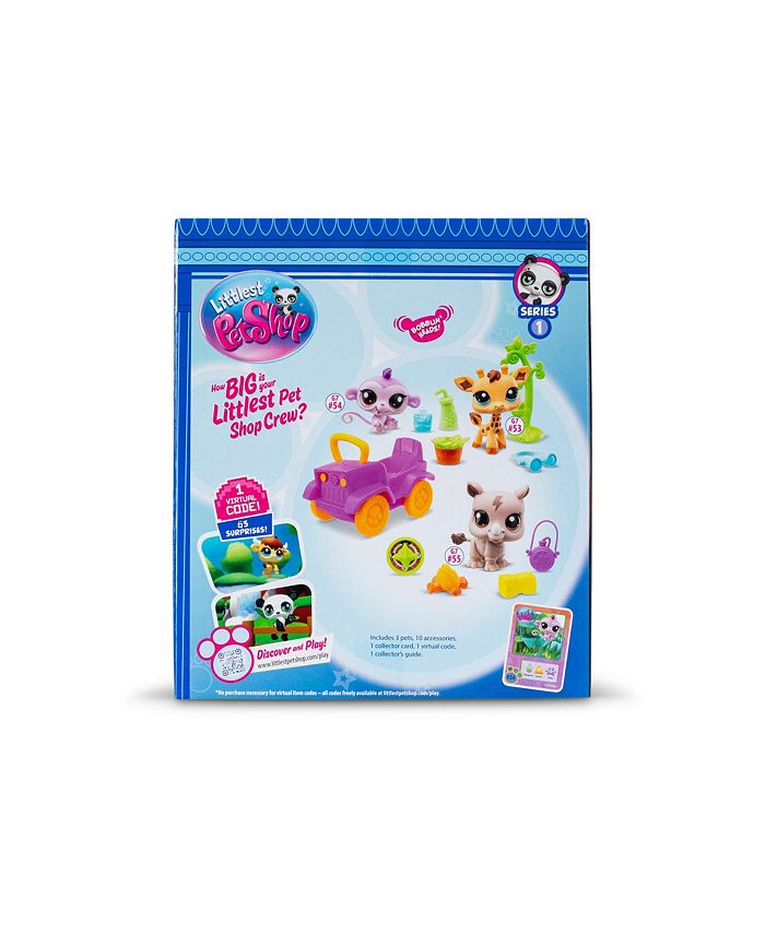 Littlest Pet Shop Safari Play Pack - Gen 7, Pets 53, 54, 55, Authentic ...