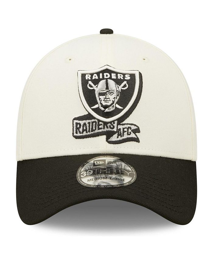 New Era Men's Cream, Black Las Vegas Raiders 2022 Sideline 39THIRTY 2 ...