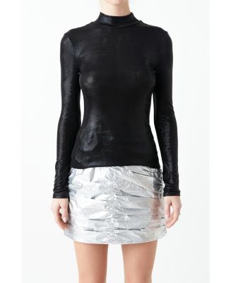Women's Shiny Turtle Neck Top - Macy's