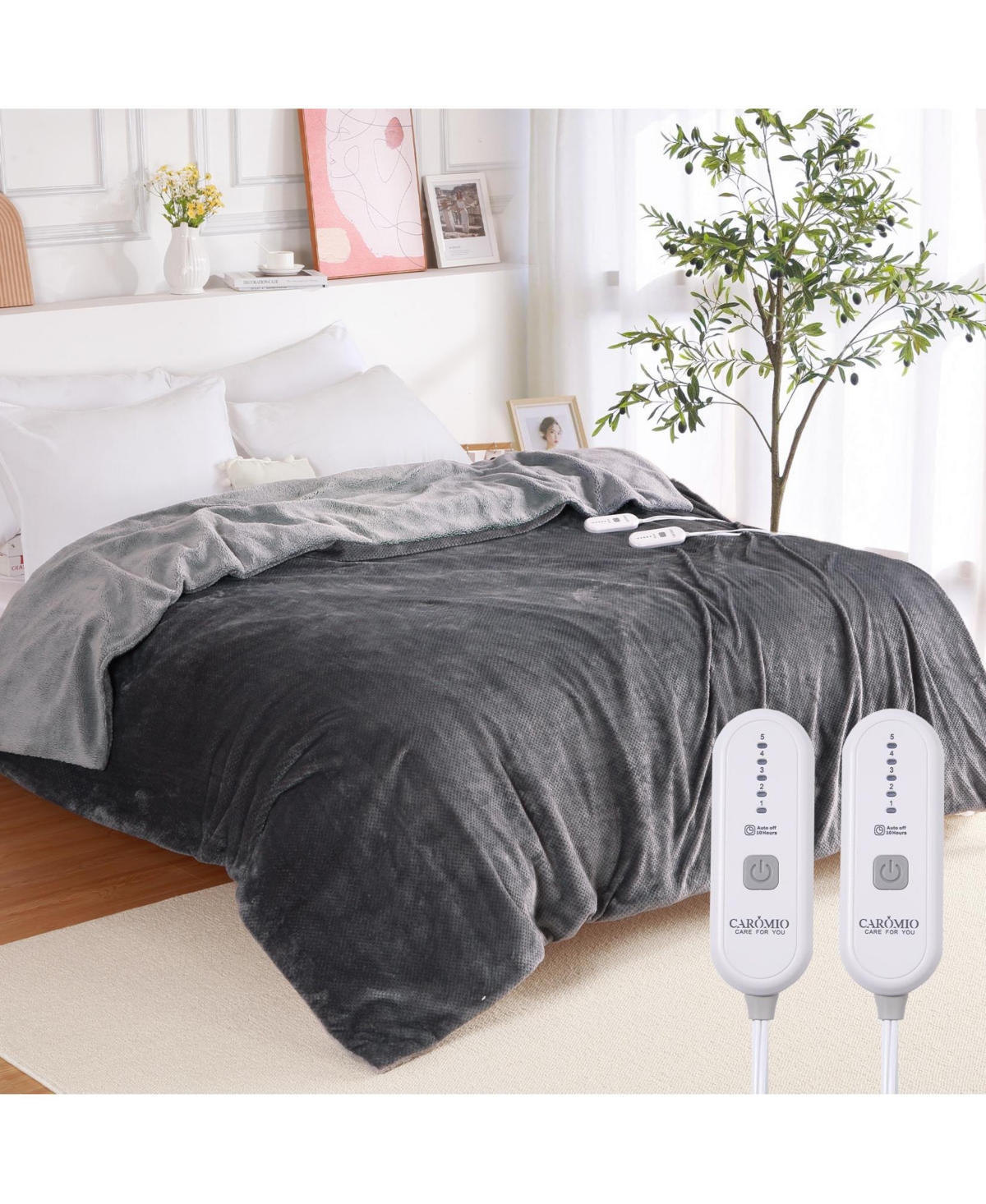 Click here for Caromio Queen Size Flannel Sherpa Electric Heated... prices
