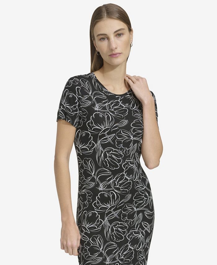 Andrew Marc Sport Andrew Marc Women's Short Sleeve Stretch Midi Dress ...