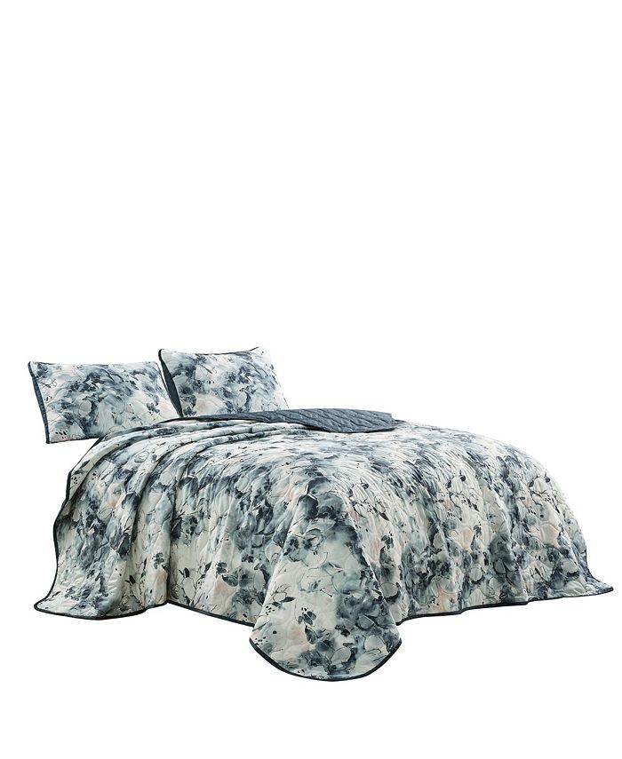 MarCielo 3 Piece Printed Quilt Set Lightweight Bedspread Set Rey ...