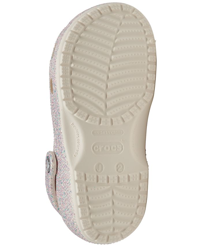 Crocs Little Girls Classic Glitter Clogs from Finish Line - Macy's