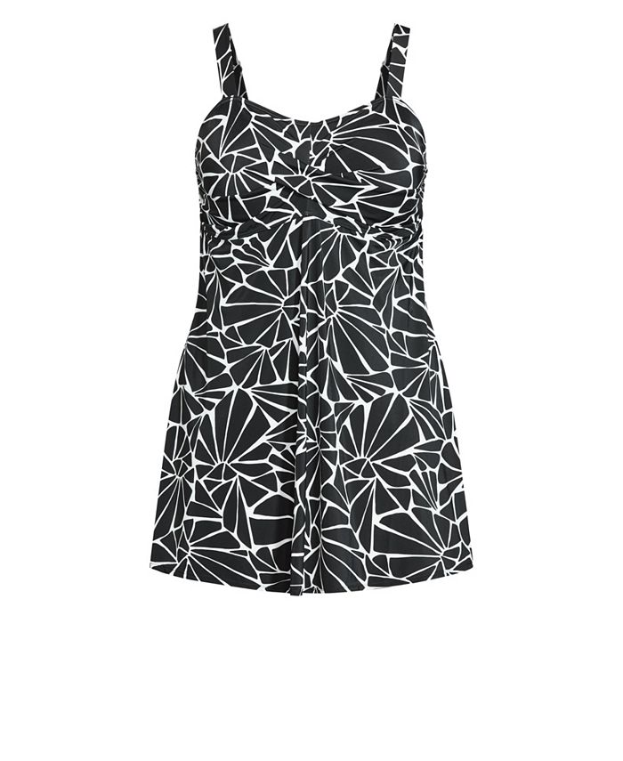 AVENUE Plus Size Twist Print Swim Dress - Macy's