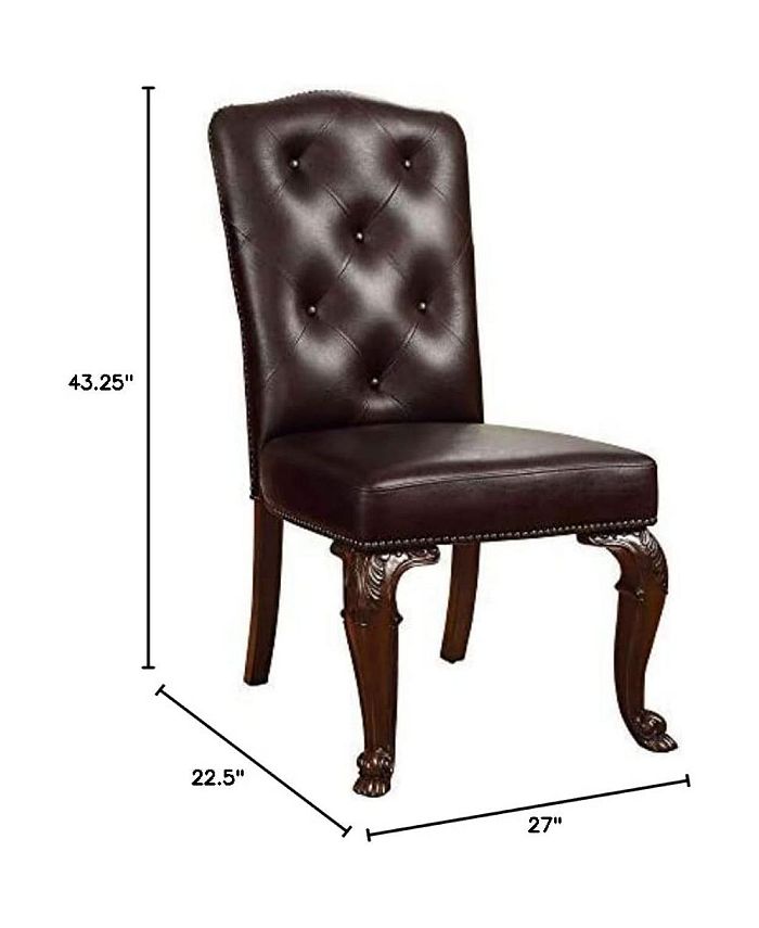 Simplie Fun Traditional Formal Set of 2 Side Chairs Cherry Solid wood ...