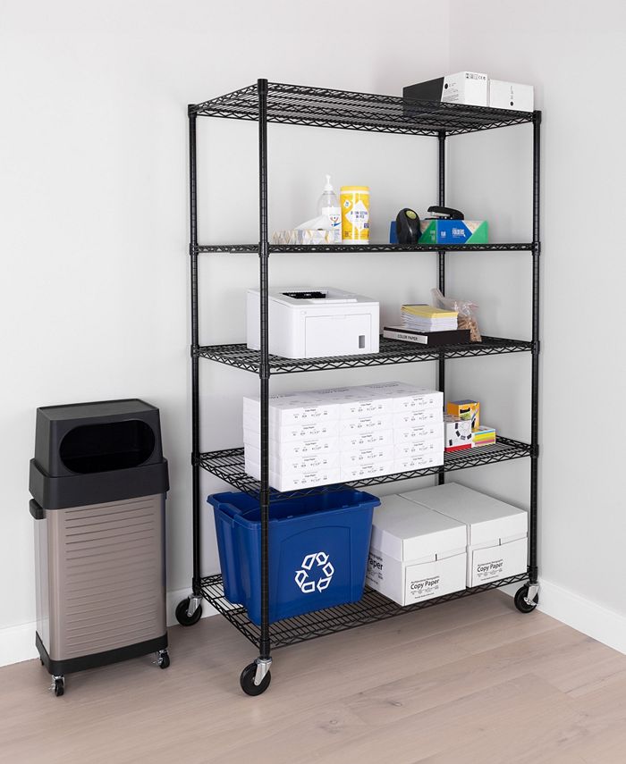 Seville Classics UltraDurable 5-Tier NSF Steel Wire Shelving, 48" W x ...