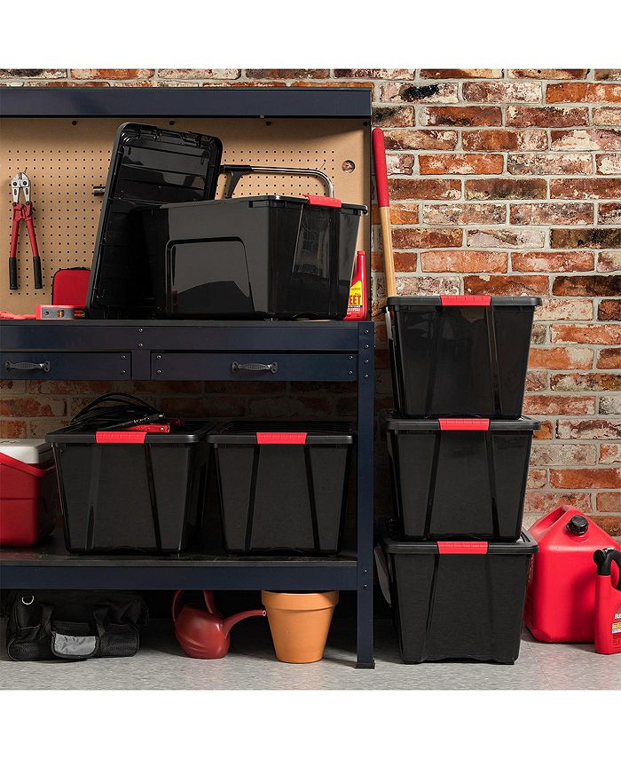 IRIS USA 54 Qt Stackable Plastic Storage Bins with Lids, 4 Pack - BPA ...