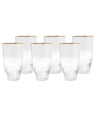 Vivience Shaped Bottom Rim Highball Glasses, Set of 6 - Macy's