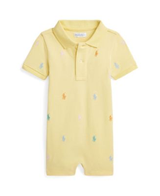 Polo Ralph Lauren Baby Boys Polo Pony Cotton Mesh Polo Shortall - Macy's