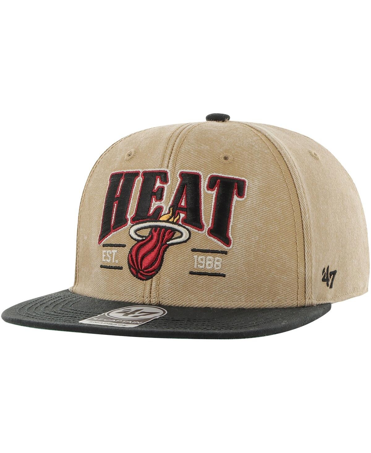 Click here for Mens 47 Brand Khaki  Black Distressed Miami Heat C... prices