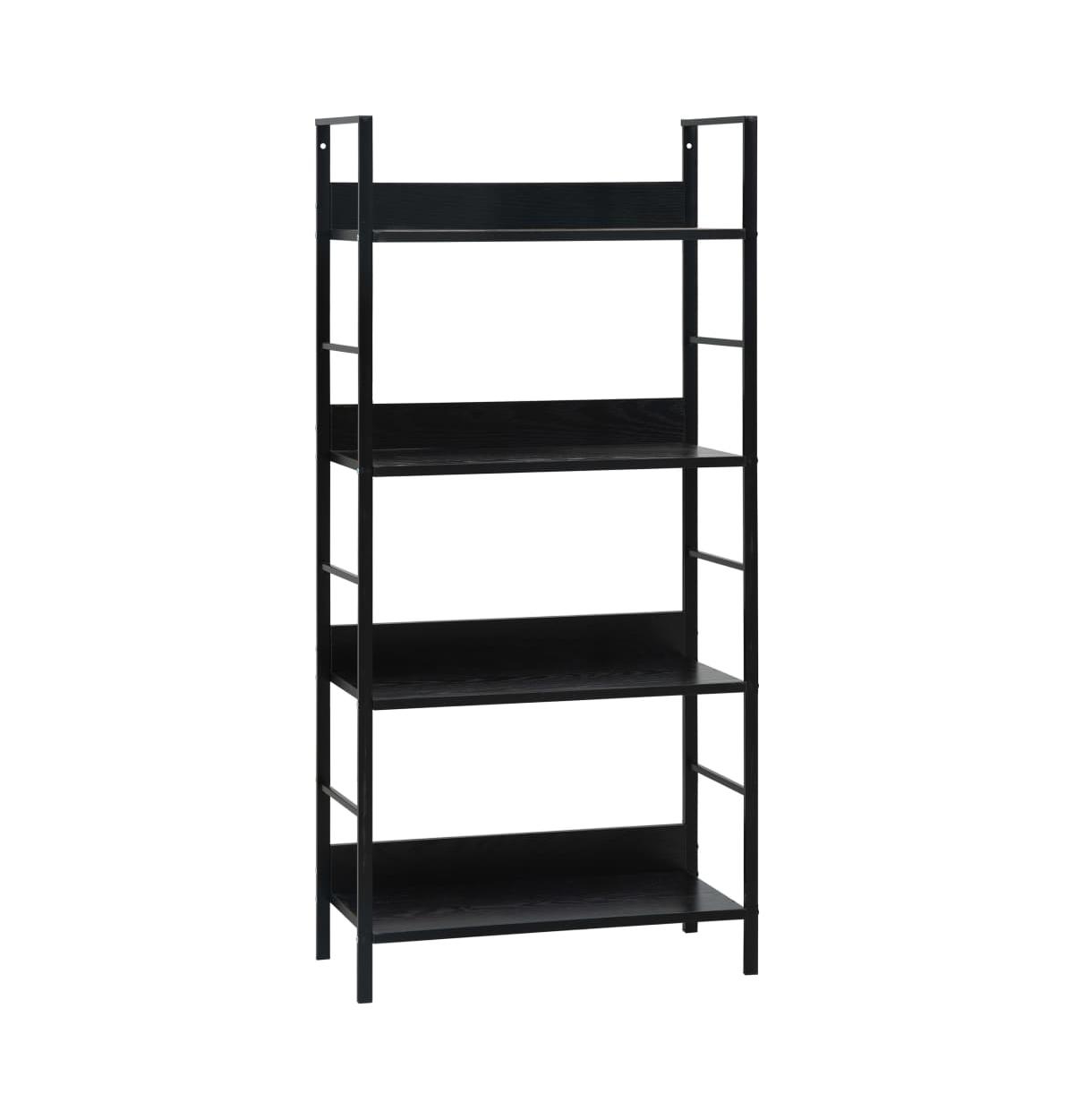 Click here for 4-Layer Book Shelf Black 23.6x10.9x49 Engineered W... prices