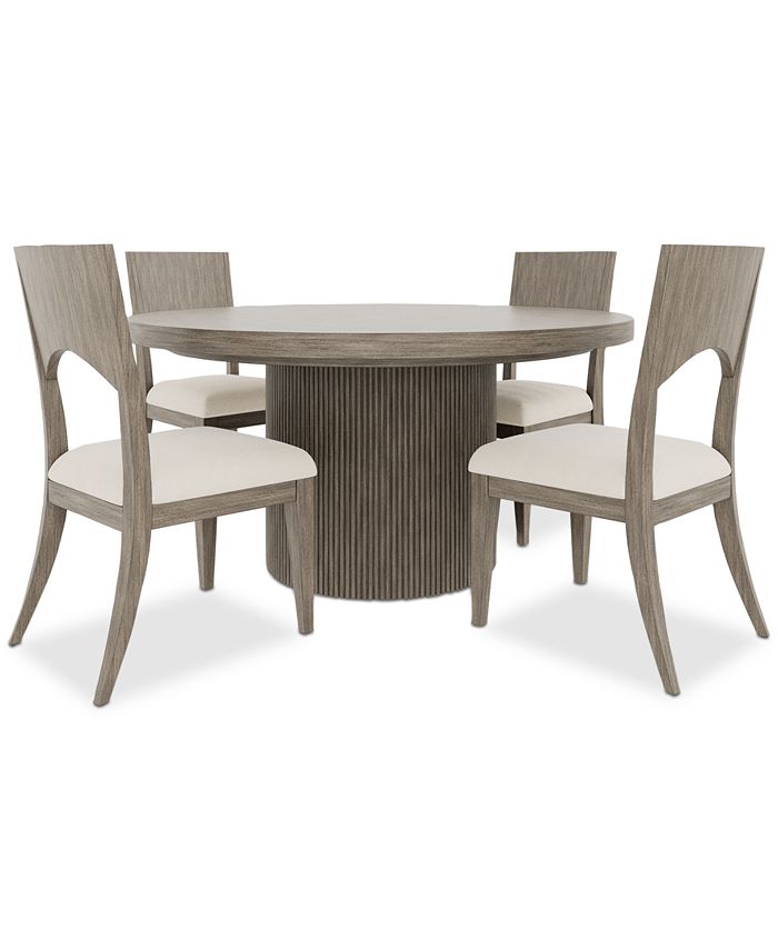 Furniture Frandlyn 5pc Dining Set (Round Table + 4 Side Chairs) - Macy's
