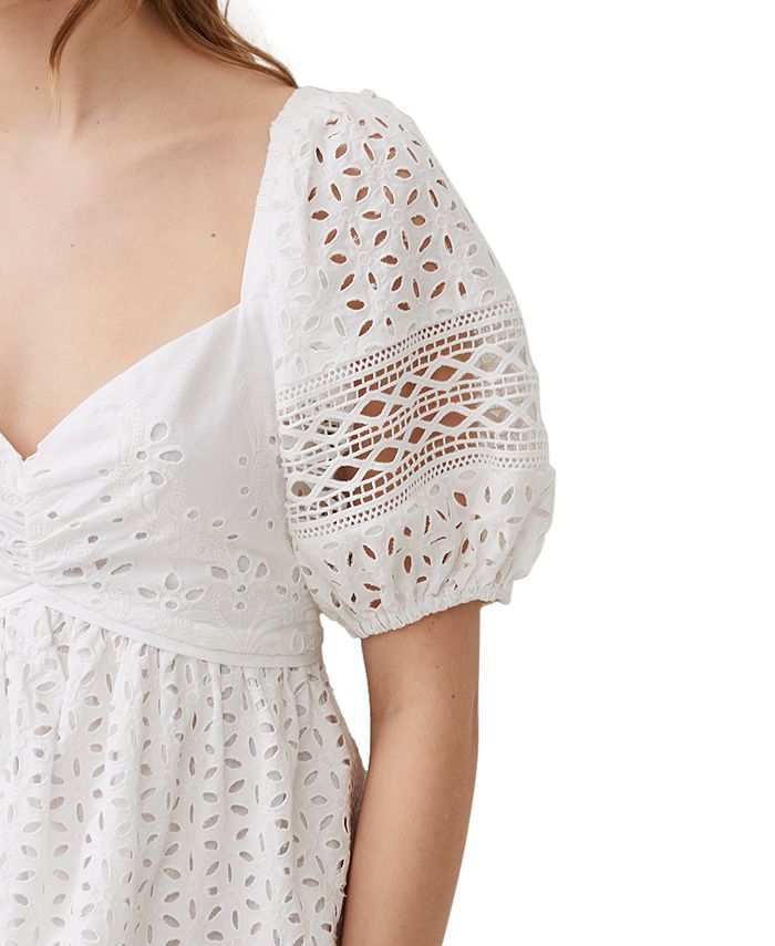 French Connection Women's Alissa Eyelet A-Line Dress - Macy's