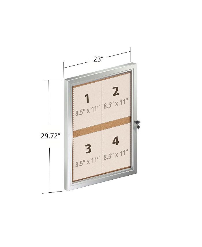 Azar Displays Small Enclosed Cork Bulletin Board w/ Lock & Key - Macy's