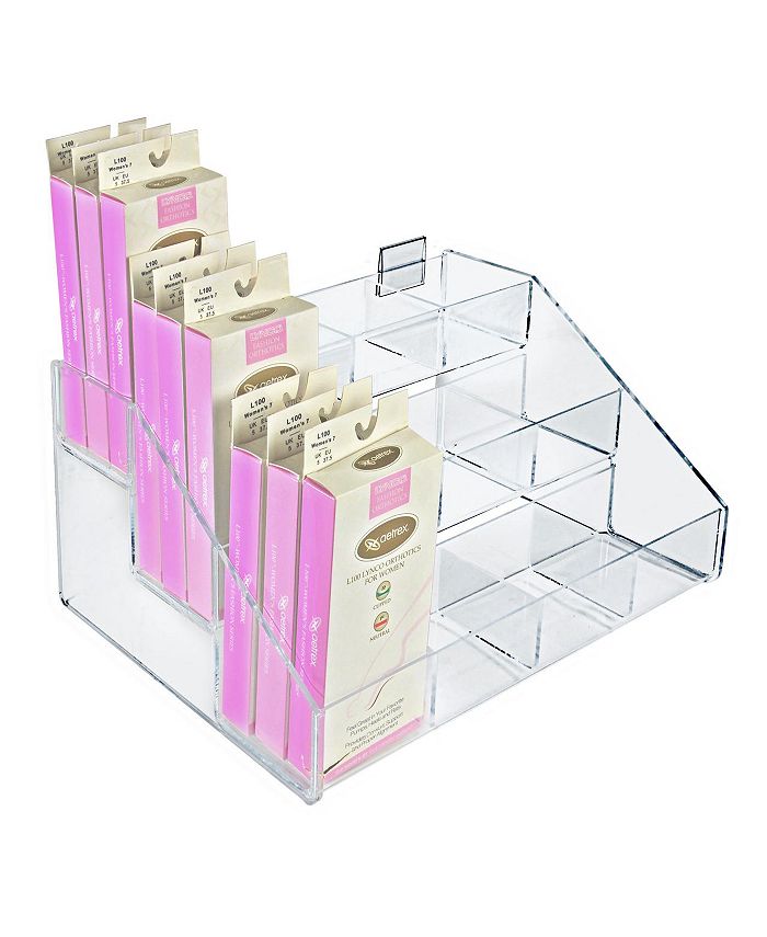 Azar Displays NEW Three-Tier Shelf, 12 Compartment Counter Step Display ...