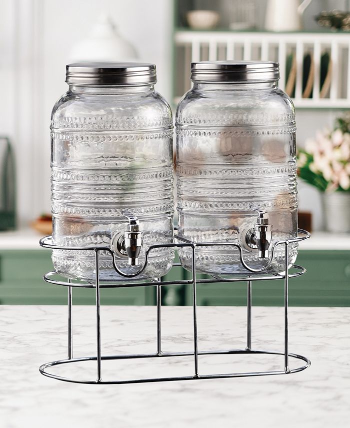 Style Setter Liam Double Beaded Dispensers with Stand - Macy's