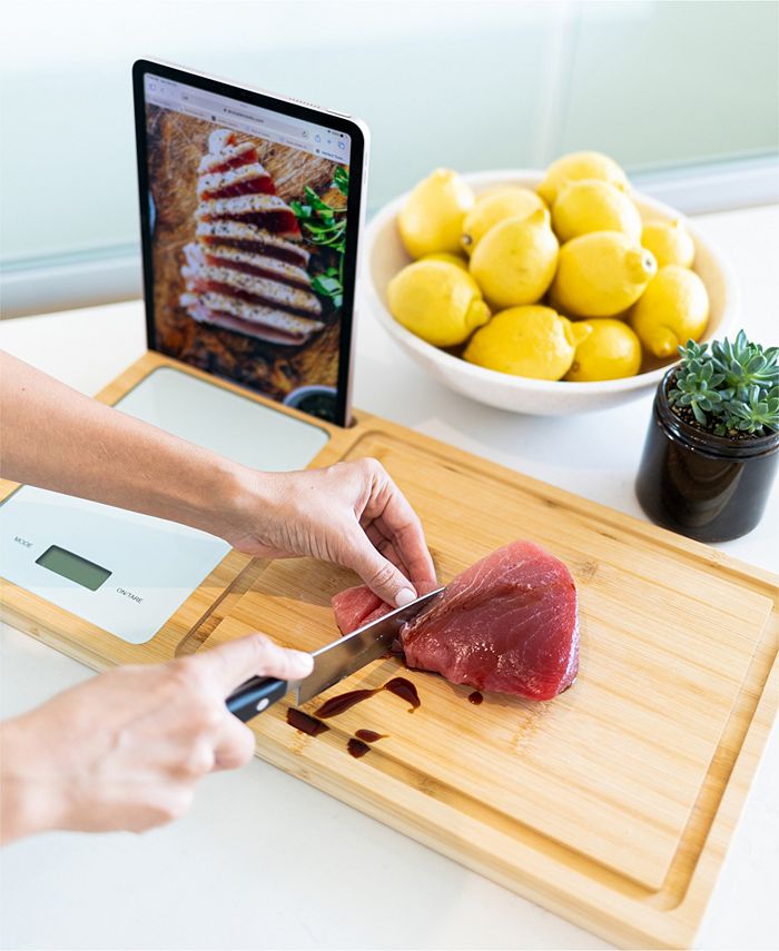 Dexas Prep-Tech Bamboo 20" x 10.5" Cutting Board and Kitchen Scale - Macy's