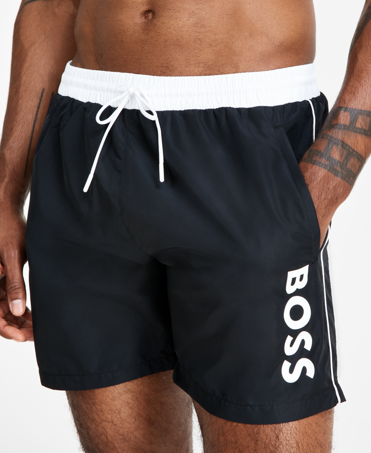 Click here for Boss by Hugo Boss Mens Logo 6 Swim Trunks  Created... prices