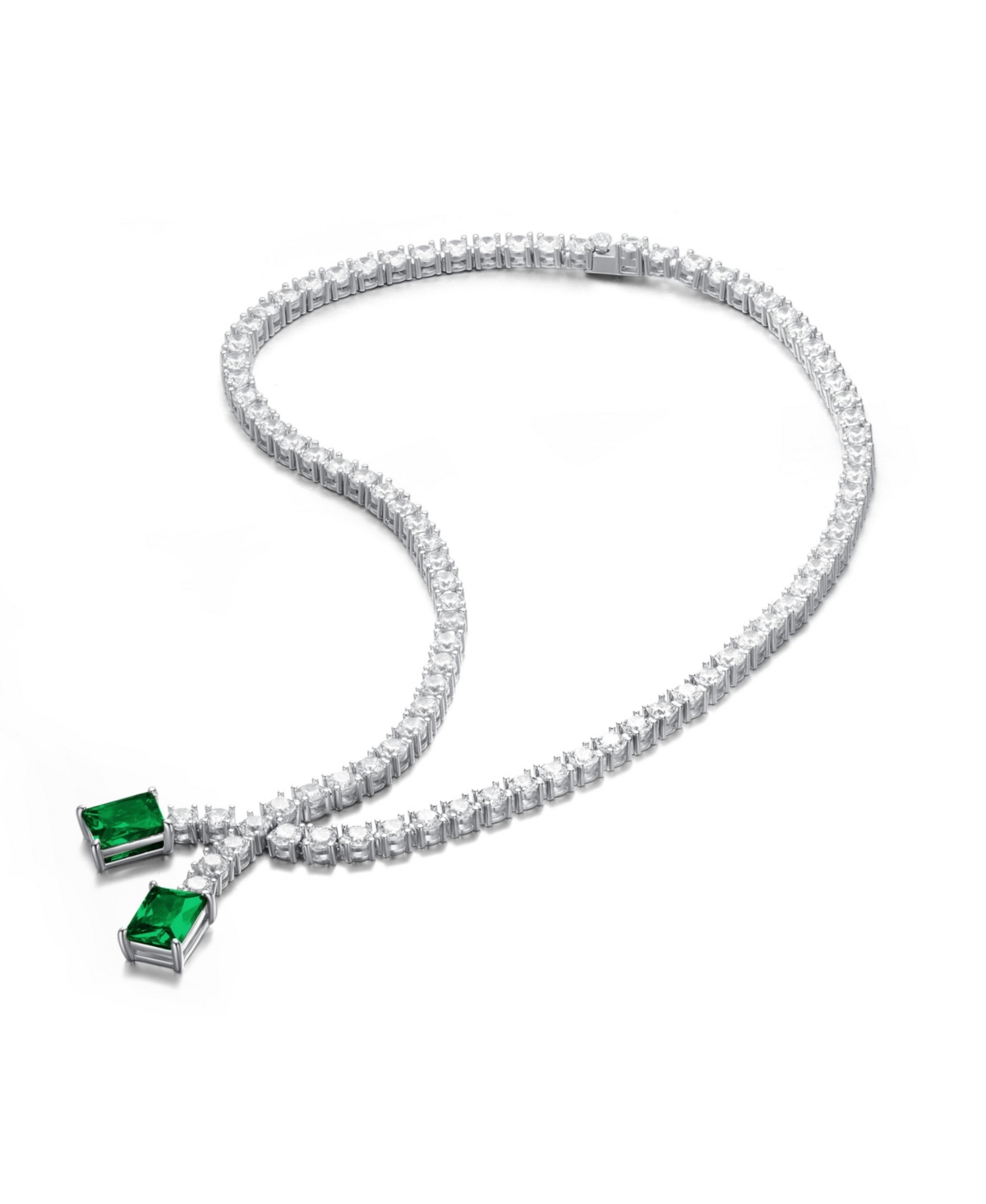 Click here for Sterling Silver White Gold Plated with Two-Stone T... prices