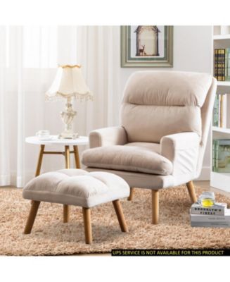 Soft Comfortable 1 Piece Accent Click Clack Chair With Ottoman Fabric ...