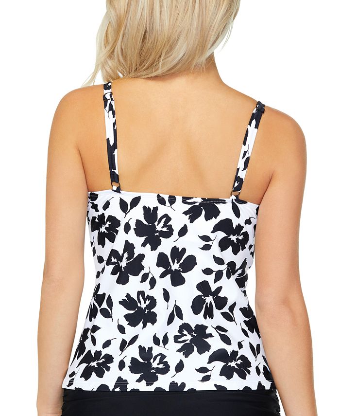 Island Escape Womens Gemini Floral Print Push Up Tankini Top Created