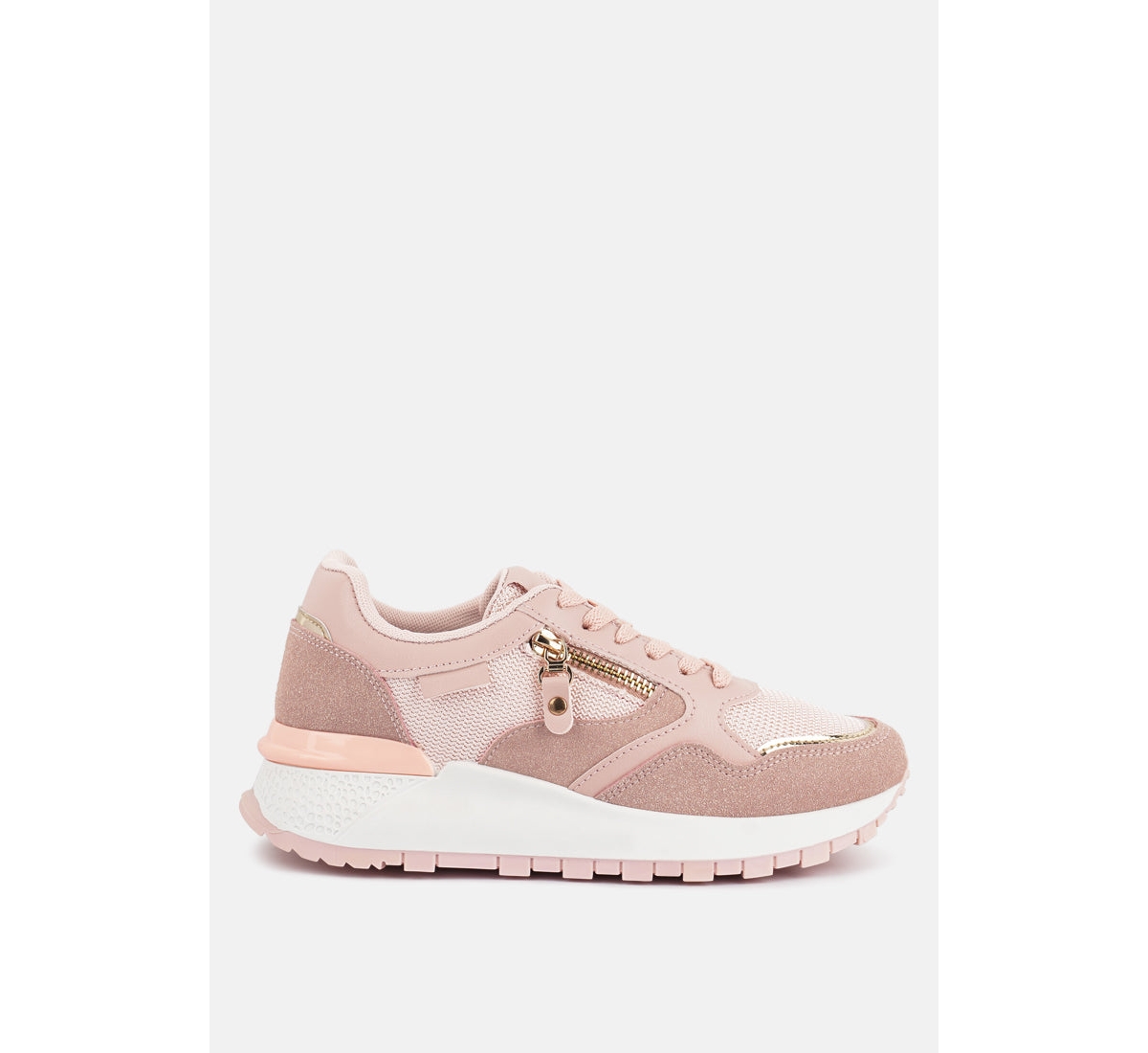 Click here for Juliette chain detailing lace up sneakers - Pink prices
