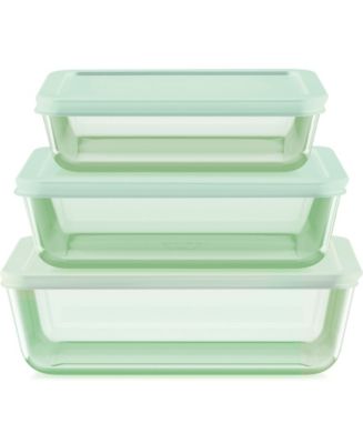 Pyrex Simply Store Tinted 6-Pc Rectangle Storage Set with Plastic Lids ...