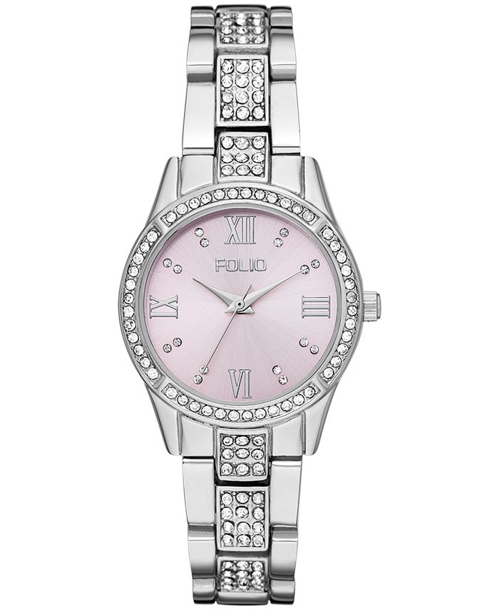 Folio Women's Three Hand Silver-Tone Alloy Watch 32mm - Macy's