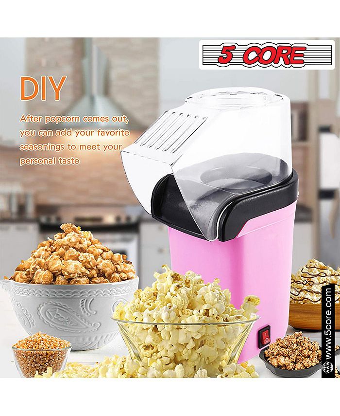 5 Core Popcorn Machine 16 Cup Capacity Hot Air Popper Mini Portable ...