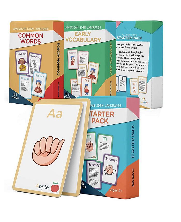 Hubble Bubble Kids American Sign Language Flash Cards for Toddlers and ...