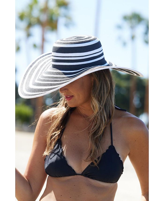 Peter Grimm Drew Extra Wide Brim Striped Hat - Macy's