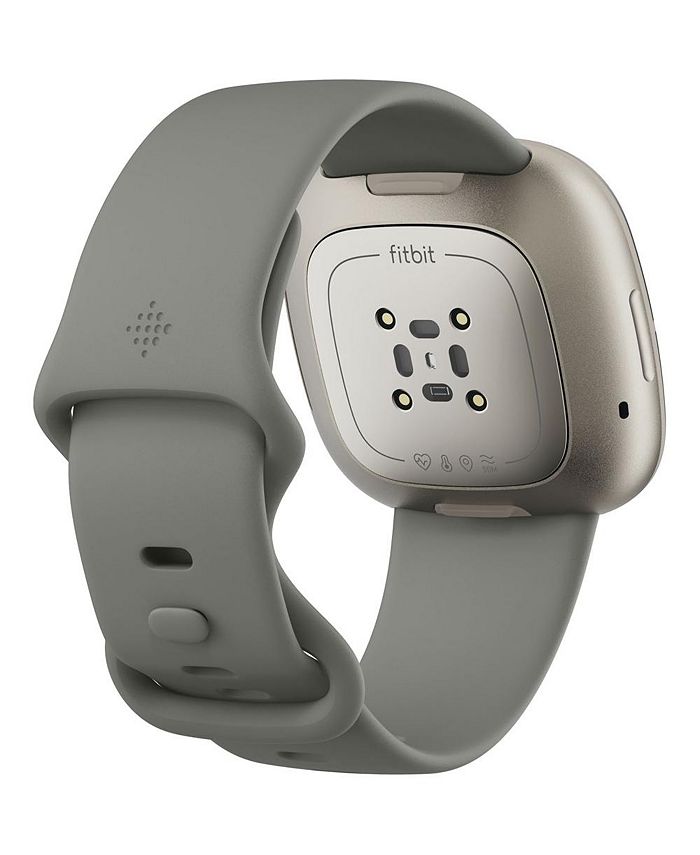 Fitbit Sense Advanced Health Smartwatch - Silver Rubber strap - Macy's