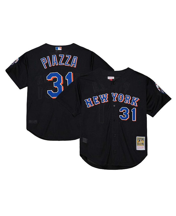 Mitchell & Ness Men's Mike Piazza Black Distressed New York Mets ...
