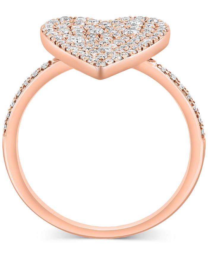 EFFY Collection EFFY® Diamond Heart Ring (5/8 ct. t.w.) in 14k Rose ...