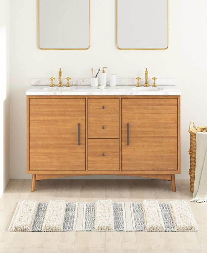 INK+IVY Asher Woven Texture Stripe Bath Rug, 22" X 58" - Macy's