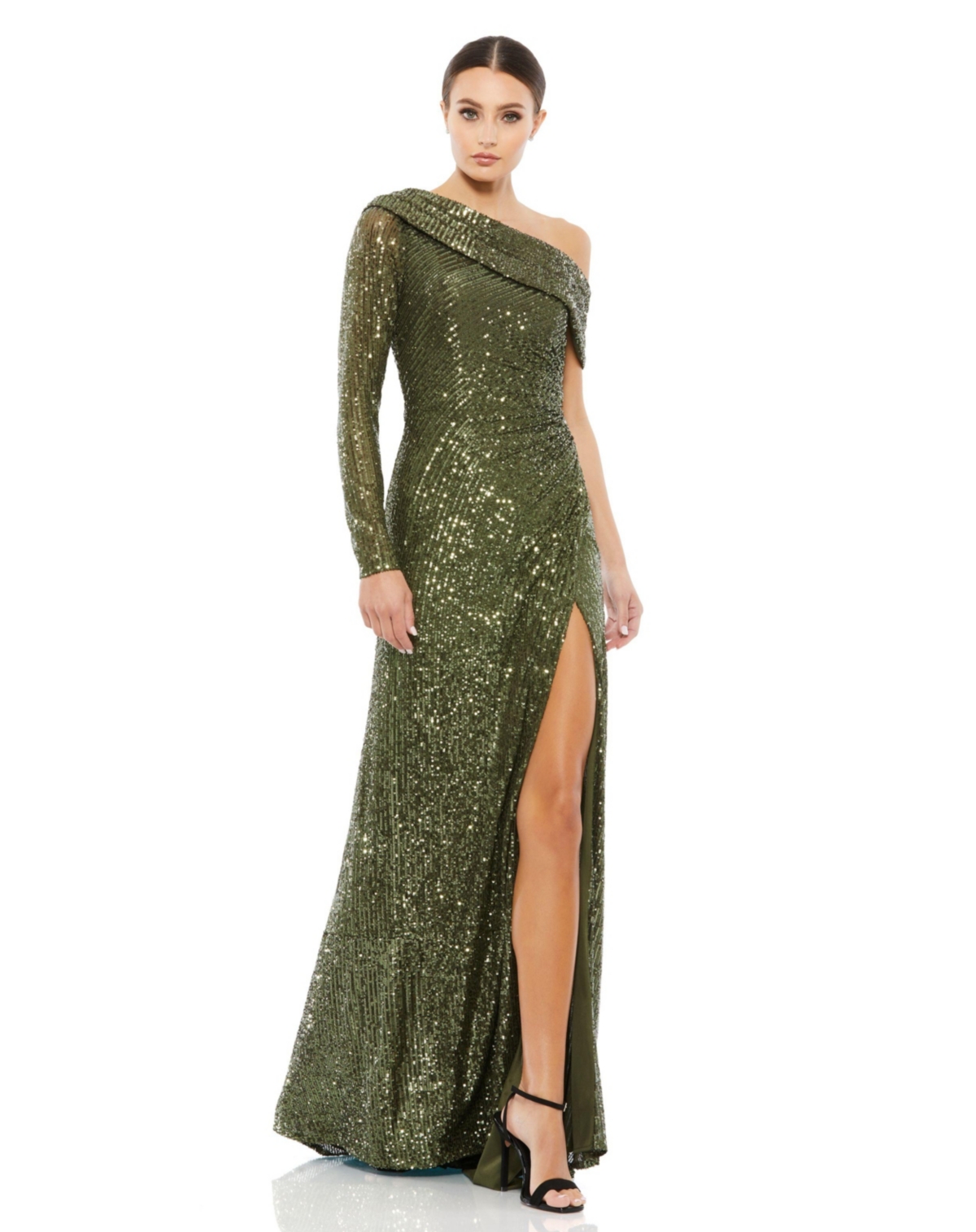 Click here for Womens Ieena Sequined Drop Shoulder Faux Wrap Gown... prices