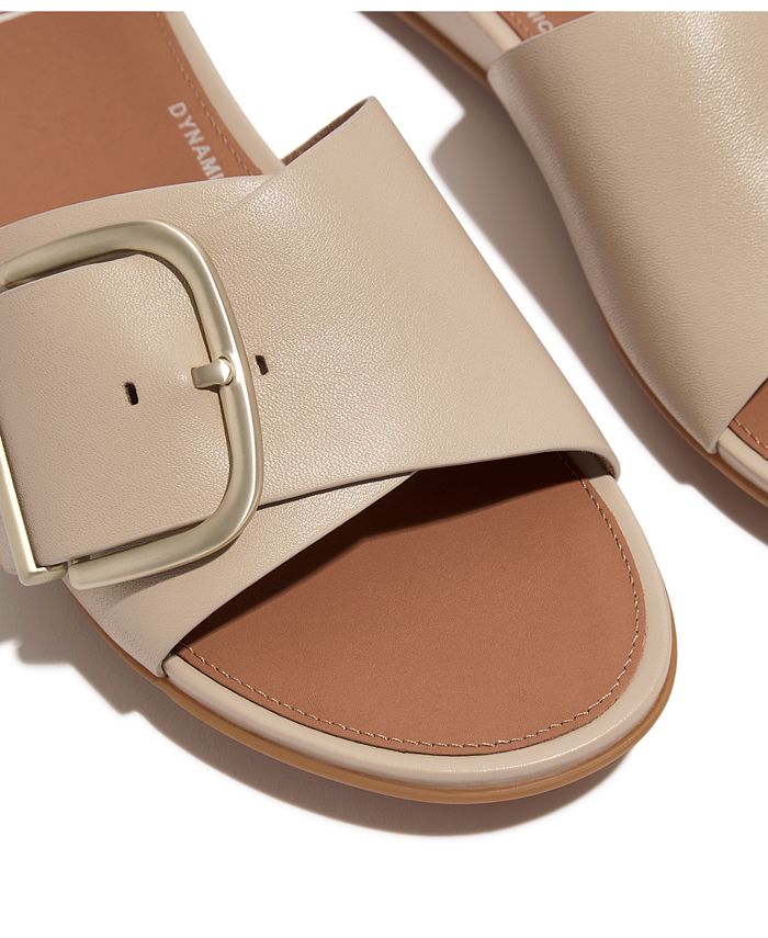 FitFlop Women's Gracie Maxi-Buckle Leather Slides - Macy's