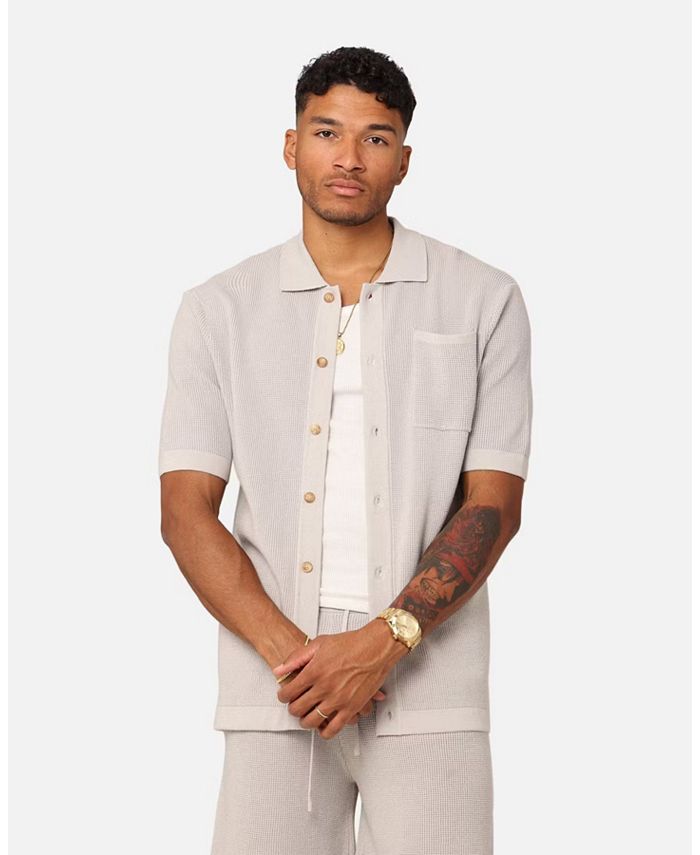 XXIII Zyair Rib Knit Button Up Shirt - Macy's