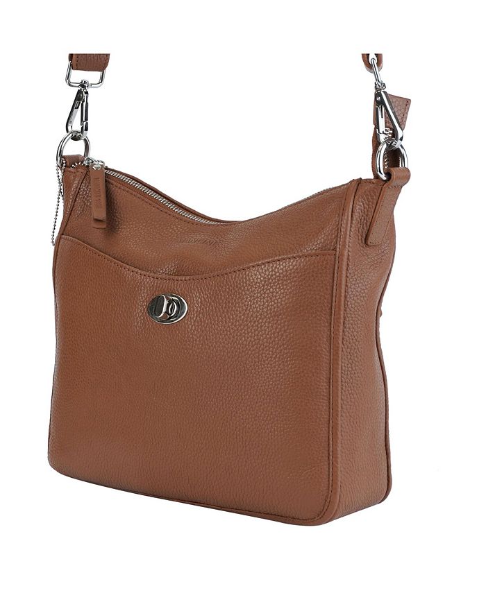 Mancini Pebble Elizabeth Leather Crossbody Handbag - Macy's