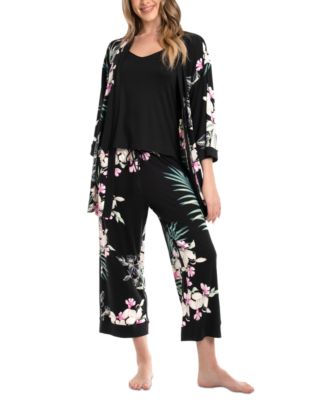 Linea Donatella Women's 3-Pc. Printed Travel Sleep Set - Macy's