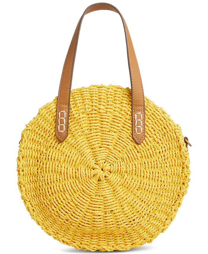 Style & Co Lemon Straw Small Round Crossbody, Created for Macy's - Macy's