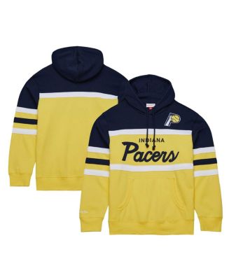 Men's Mitchell & Ness Navy, Gold Indiana Pacers Head Coach Pullover ...
