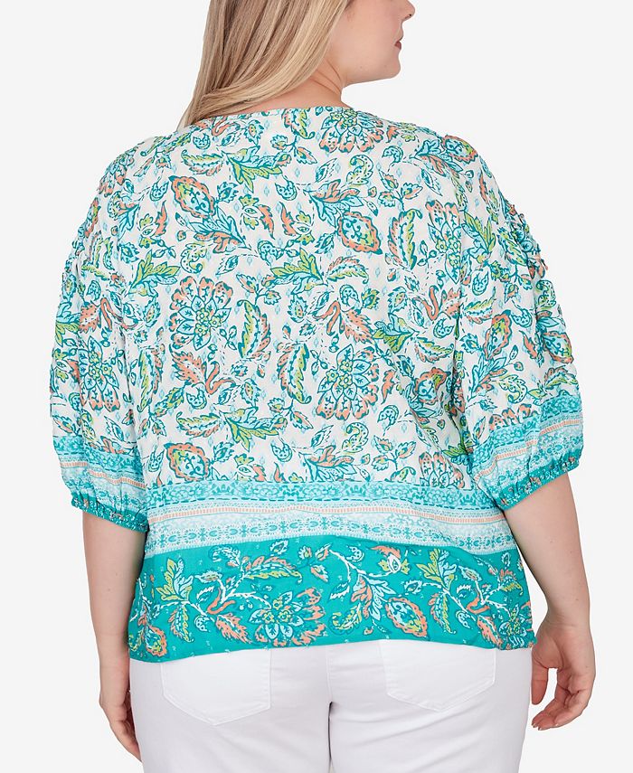 Ruby Rd. Plus Size Woven Swiss Dot Top - Macy's