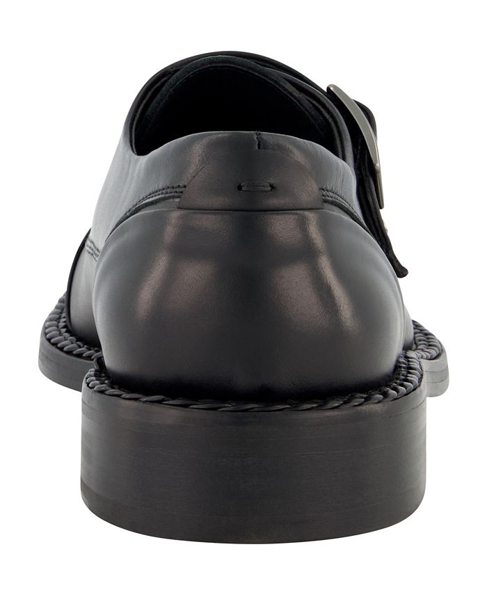 KARL LAGERFELD PARIS Men's White Label Leather Double Monk Cap Toe ...