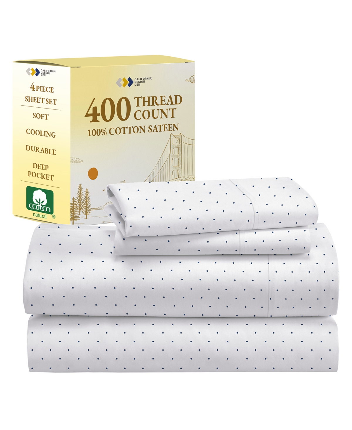 Click here for 400 Thread Count 100 Cotton Printed Sheet Set - Ca... prices
